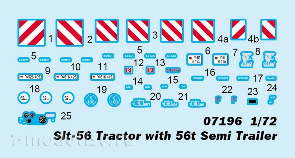 07196 Трубач 1/72 Немецкий тягач Faun Franziska SLT-56 ...
