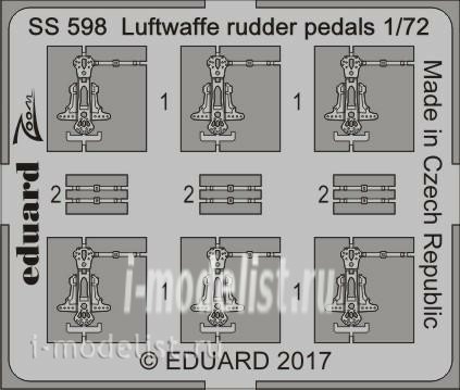 SS598 Eduard 1/72 Цветное фототравление для Luftwaffe педали руля ...