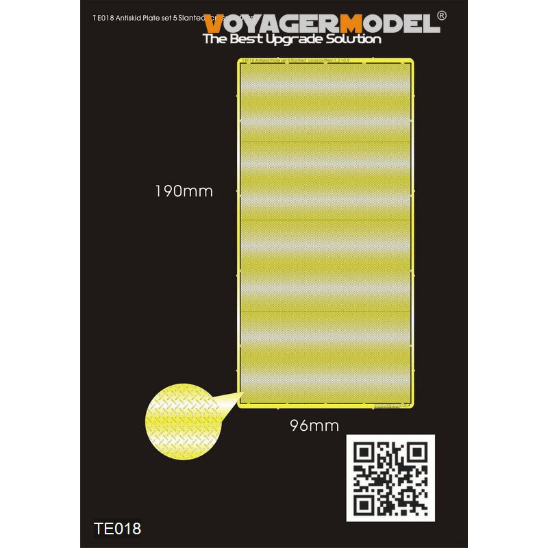 TE018 Voyager Model Набор противоскользящих пластин #5 Узор наклонных крестов 0.95х0.60 мм ...